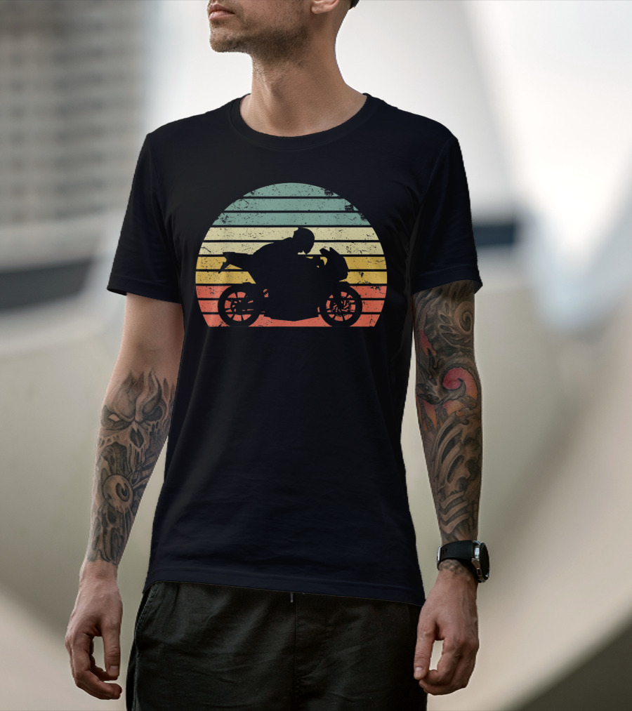 Vintage Biker Motorcycle Retro Sunburst T-Shirt