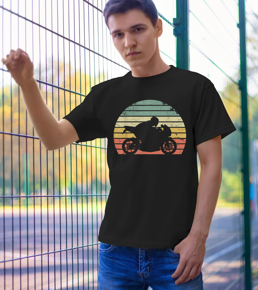 Vintage Biker Motorcycle Retro Sunburst T-Shirt