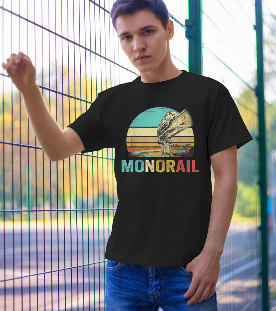 Monorail Retro Colorful Sunset T-Shirt