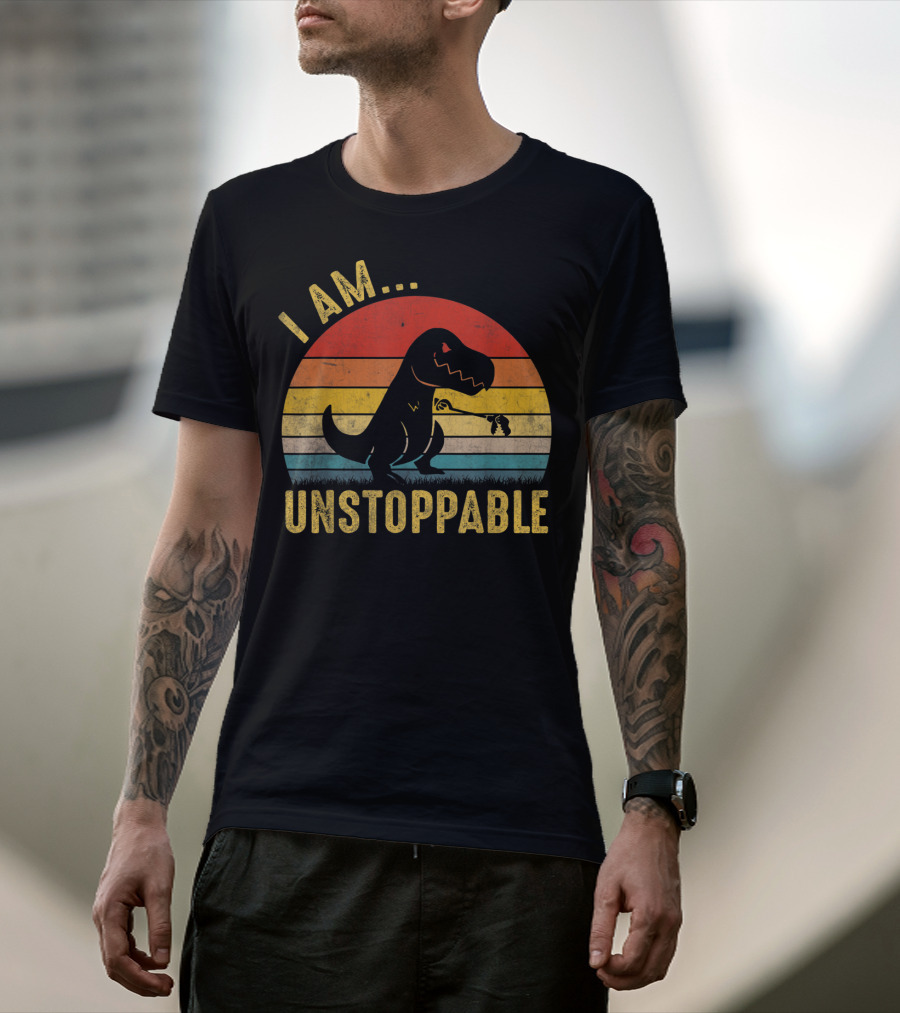 I Am Unstoppable Vintage Funny Rex Dinosaur T-Shirt