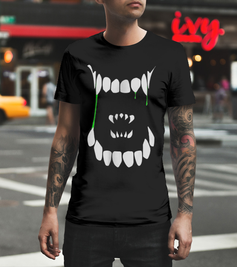 Xenomorph Xeno Teeth Green Drip Adults T-Shirt