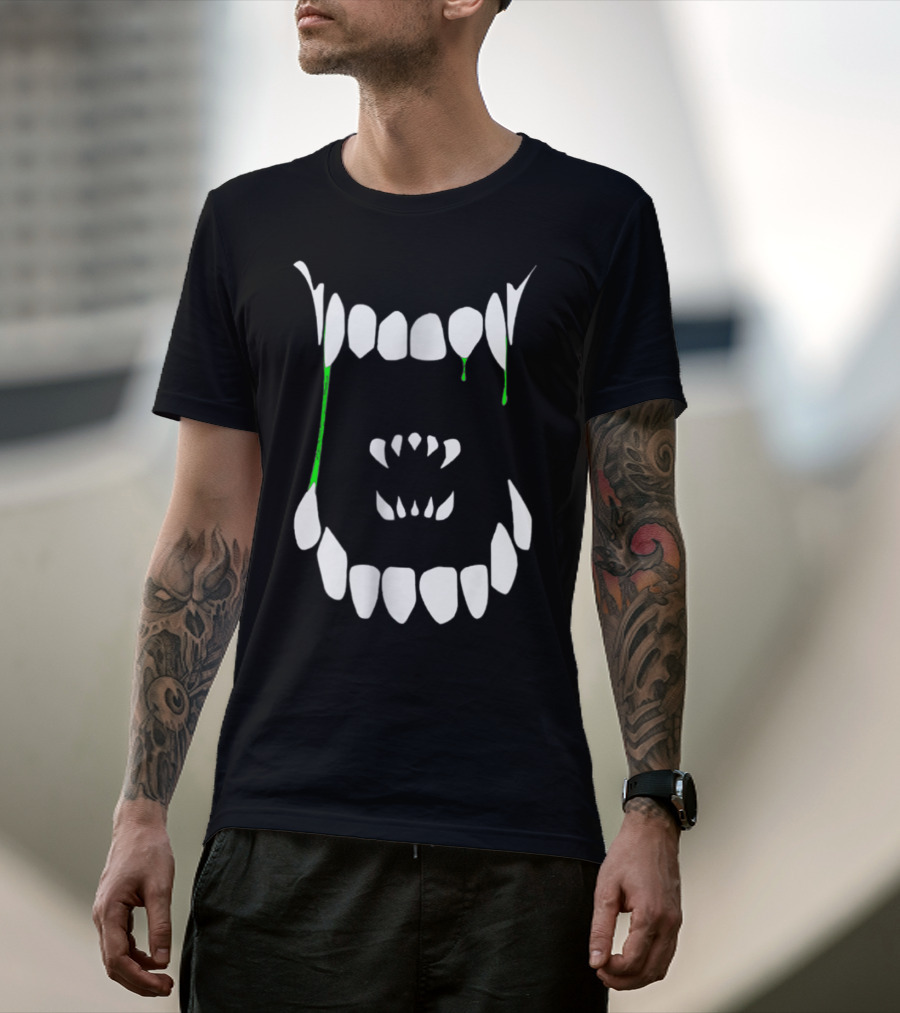 Xenomorph Xeno Teeth Green Drip Adults T-Shirt