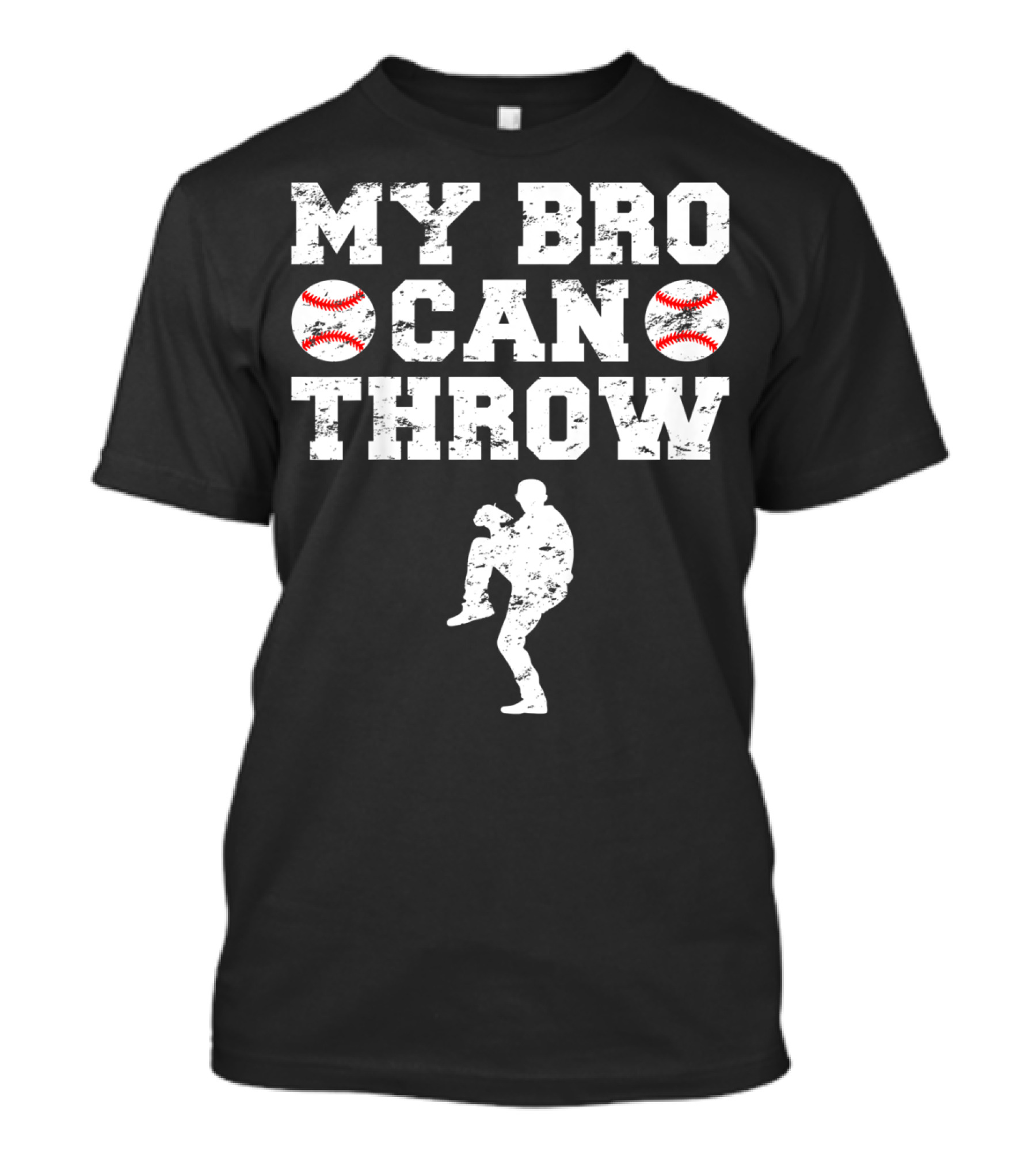 My Bro Can Throw Baseball Cute Funny Cool Brother Sister Kids T-Shirt