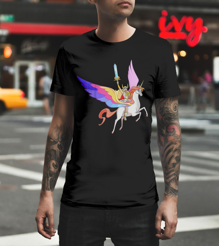 She Ra Kids DreamWorks Action Adventure With Swift Wind Pegasus T-Shirt