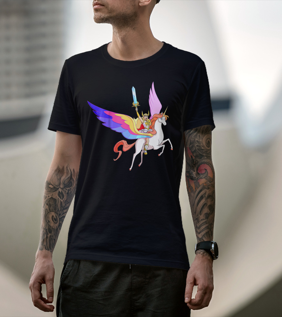 She Ra Kids DreamWorks Action Adventure With Swift Wind Pegasus T-Shirt