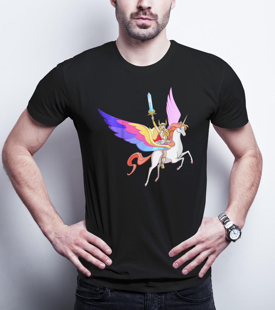 She Ra Kids DreamWorks Action Adventure With Swift Wind Pegasus T-Shirt
