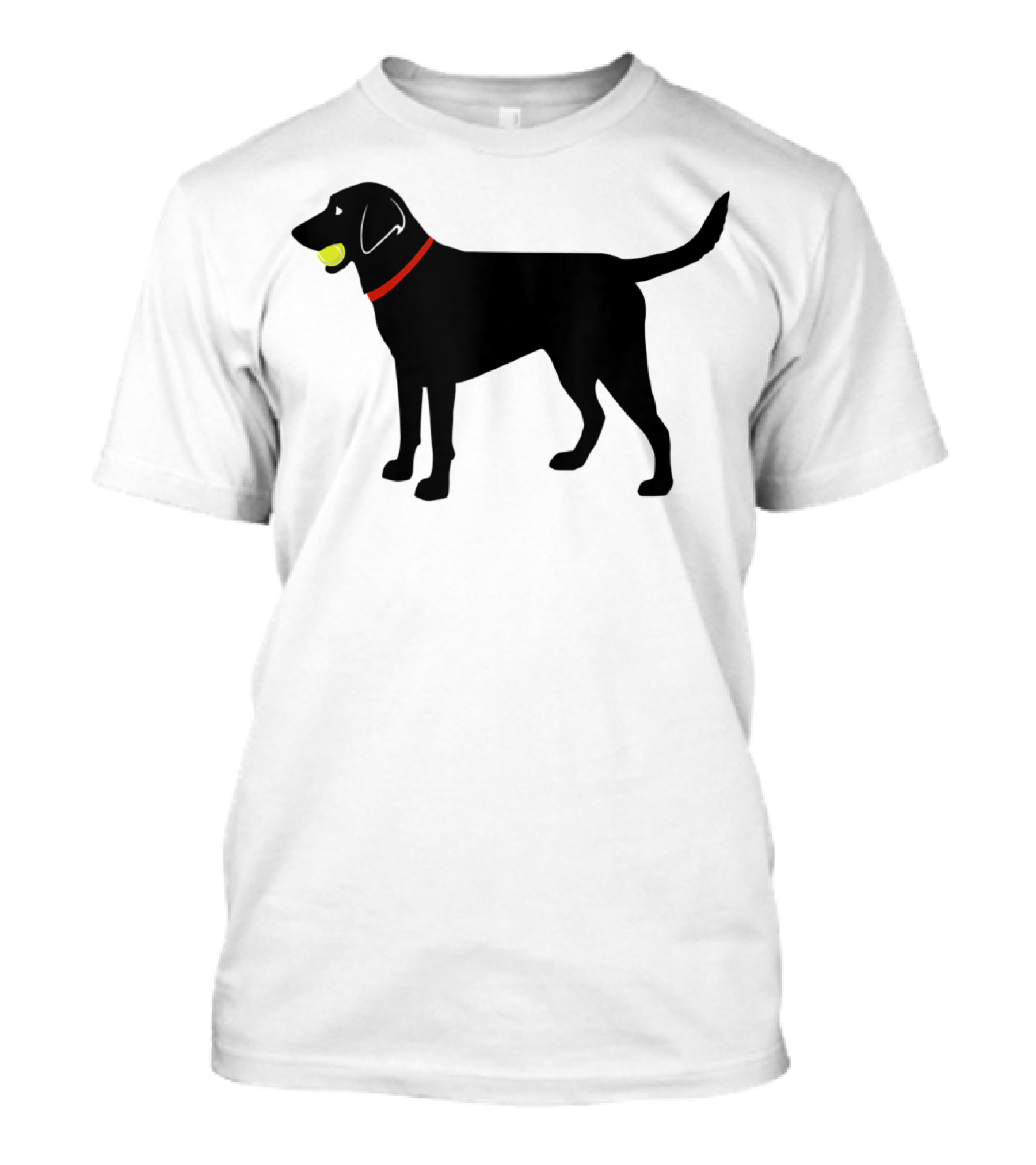 Labrador Retriever Black Lab With Tennis Ball And Red Collar Play Ball T-Shirt