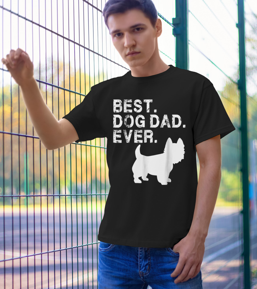 Mens Grunge Best Dog Dad Ever Westie T-Shirt
