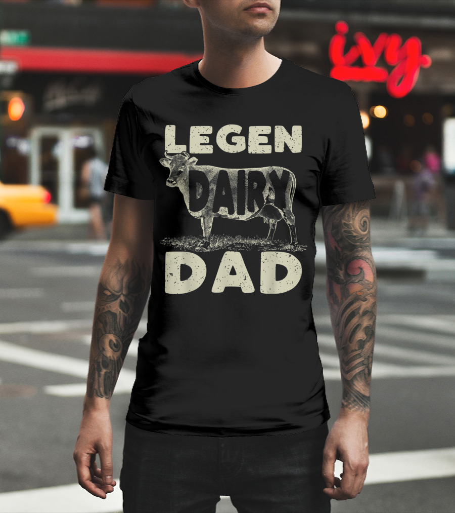 Mens Legen Dairy Dad Cow Farmer Father's Day T-Shirt