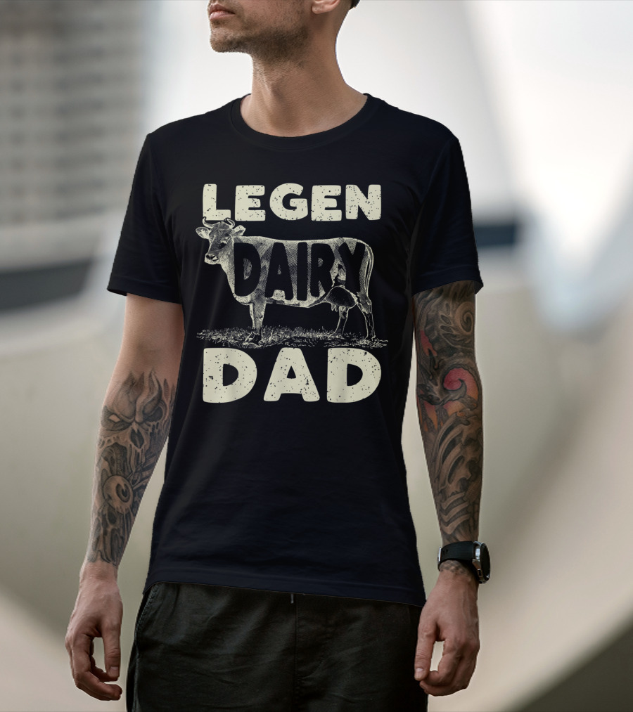 Mens Legen Dairy Dad Cow Farmer Father's Day T-Shirt