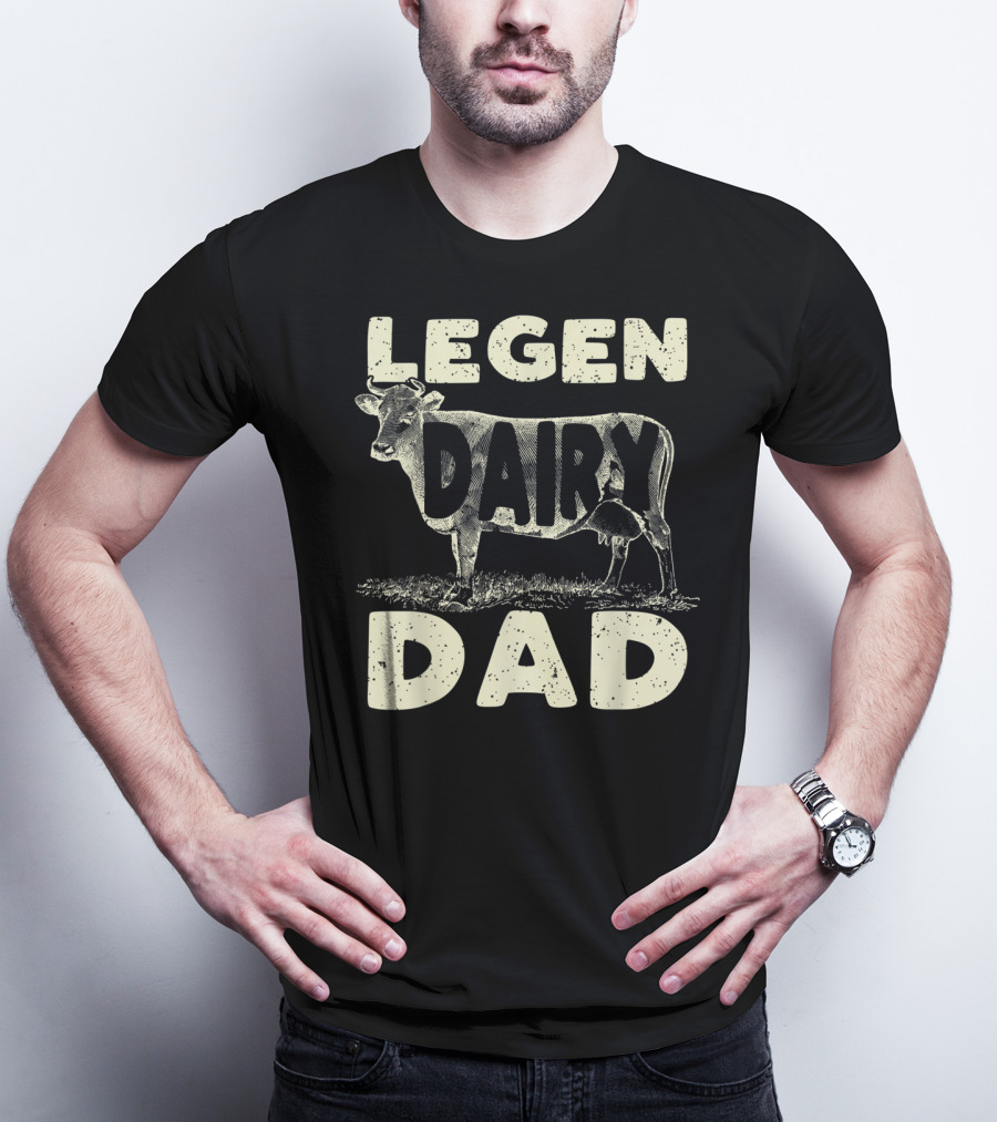 Mens Legen Dairy Dad Cow Farmer Father's Day T-Shirt