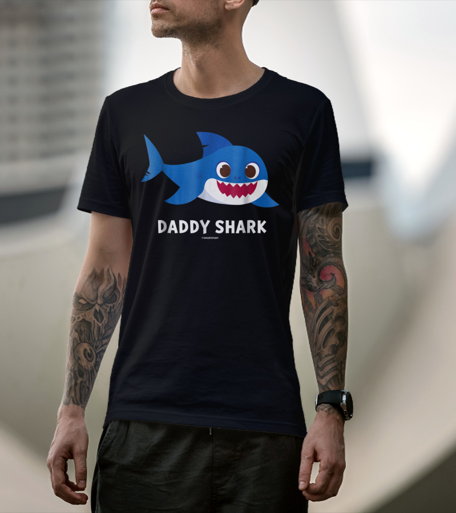 Pinkfong Mens Daddy Shark SmartStudy T-Shirt