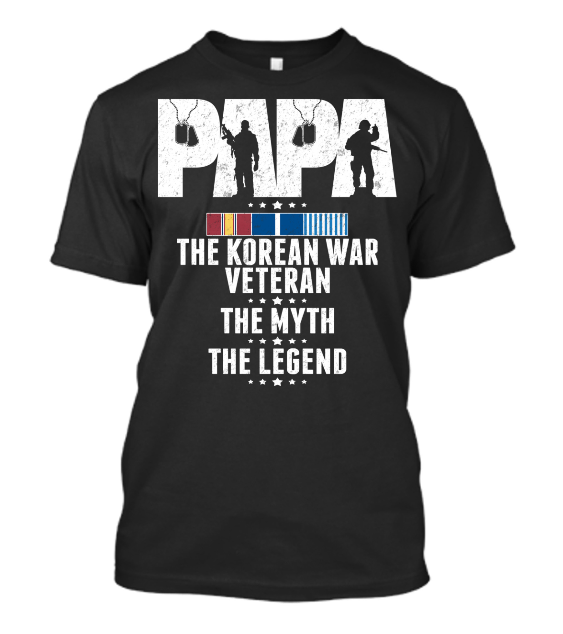 Papa Korean War Veteran Myth Legend With Medals T-Shirt