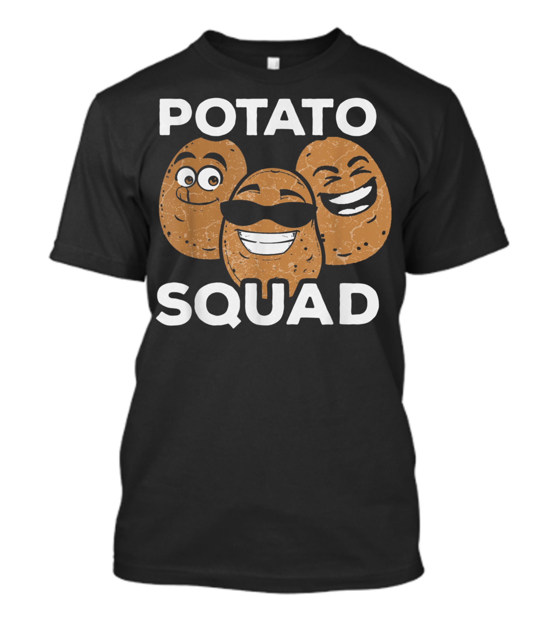 Potato Squad Cute Funny Potato Lover Smiling Cartoon Faces T-Shirt