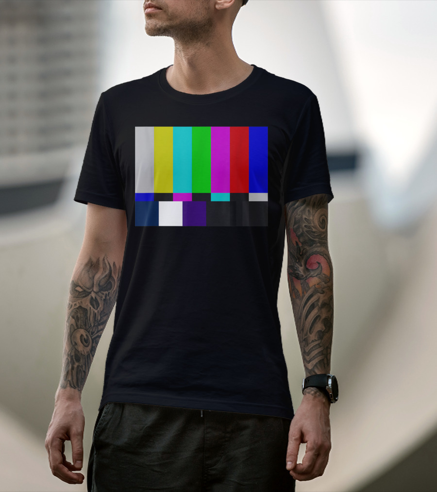 TV Test Pattern Test Card PAL NTSC Retro Colors T-Shirt