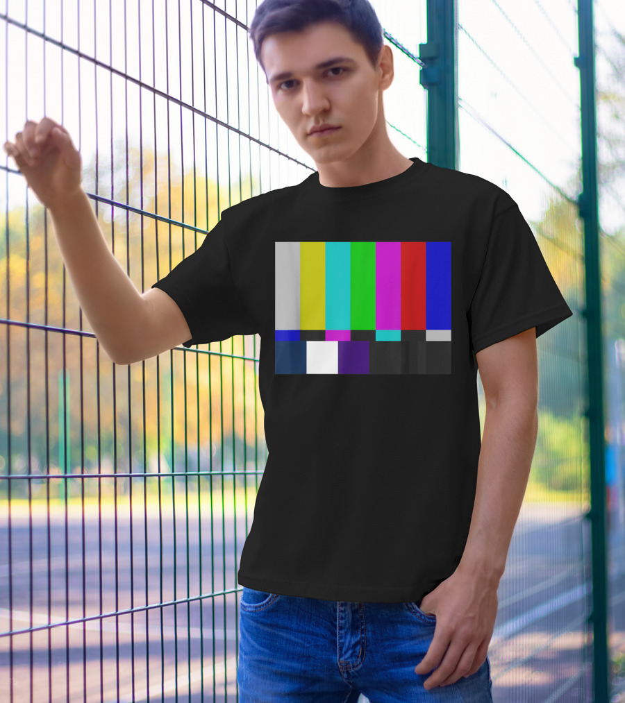 TV Test Pattern Test Card PAL NTSC Retro Colors T-Shirt