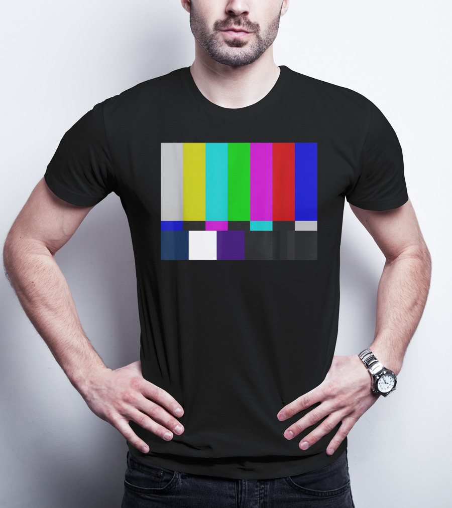 TV Test Pattern Test Card PAL NTSC Retro Colors T-Shirt