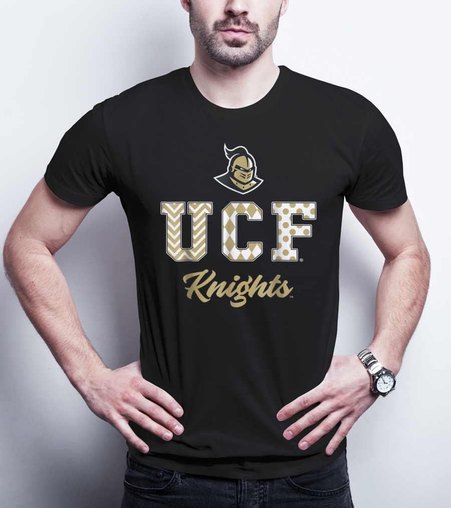UCF Knights Chevron Argyle Polka Dot Patterned Letters T-Shirt