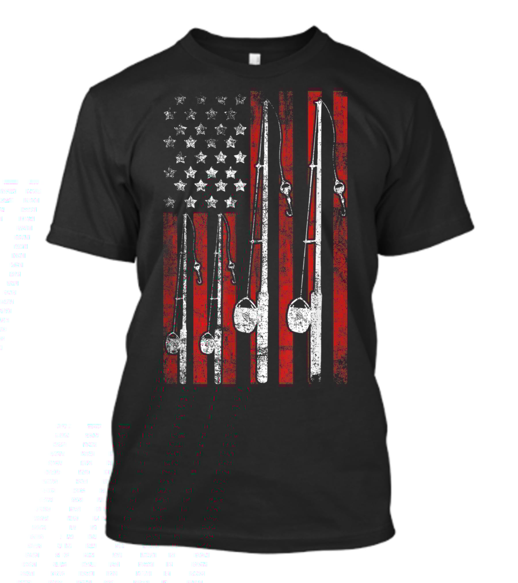 Vintage American Flag Fishing Poles T-Shirt