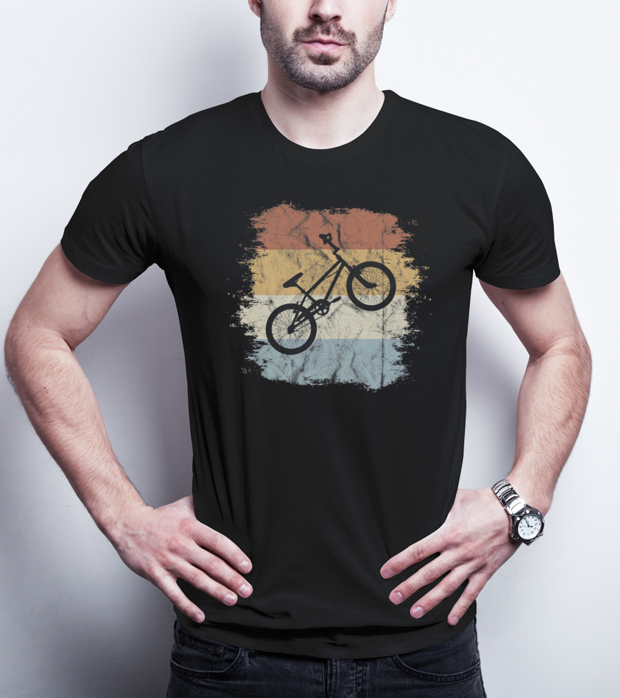 Vintage BMX Bike Silhouette On Retro T-Shirt