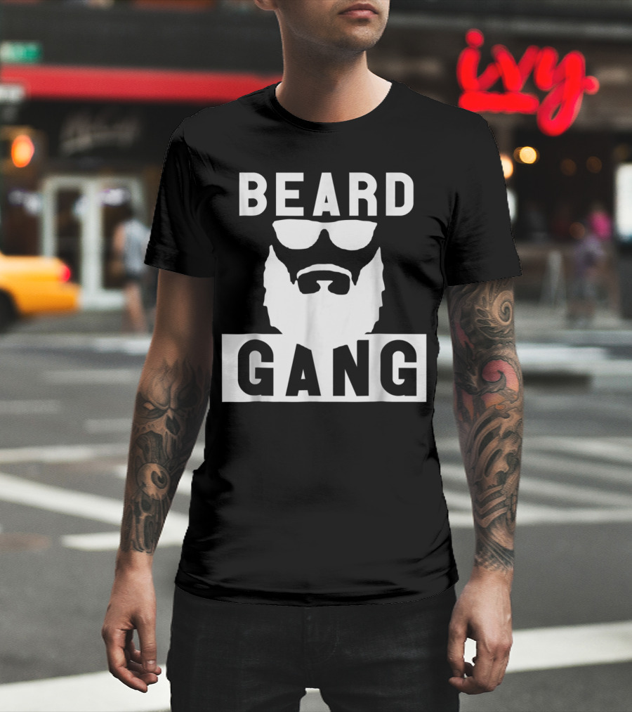 Beard Gang Beard And Mustache Sunglasses T-Shirt