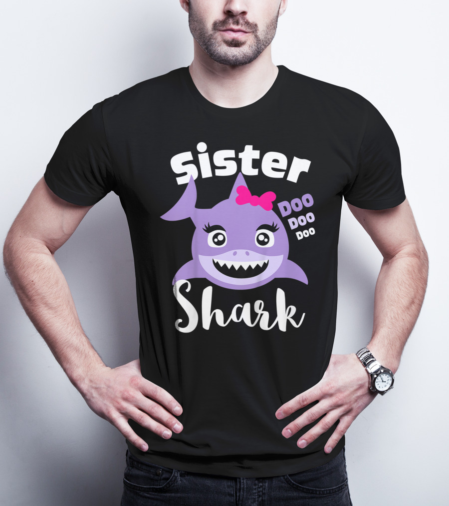 Sister Shark Doo Doo Doo Baby Shark Kids T-Shirt