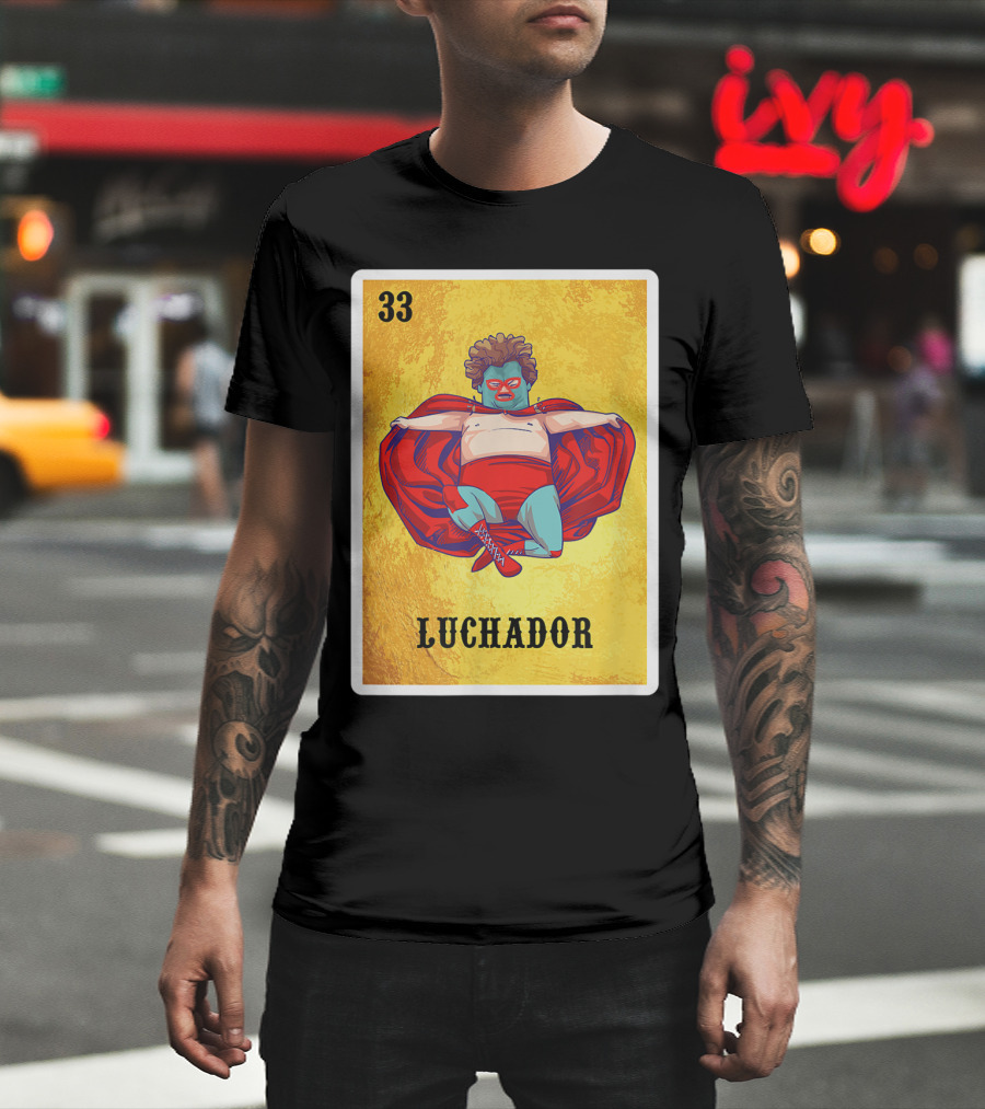 Luchador Masked Wrestler El Lucha Libre Number 33 T-Shirt