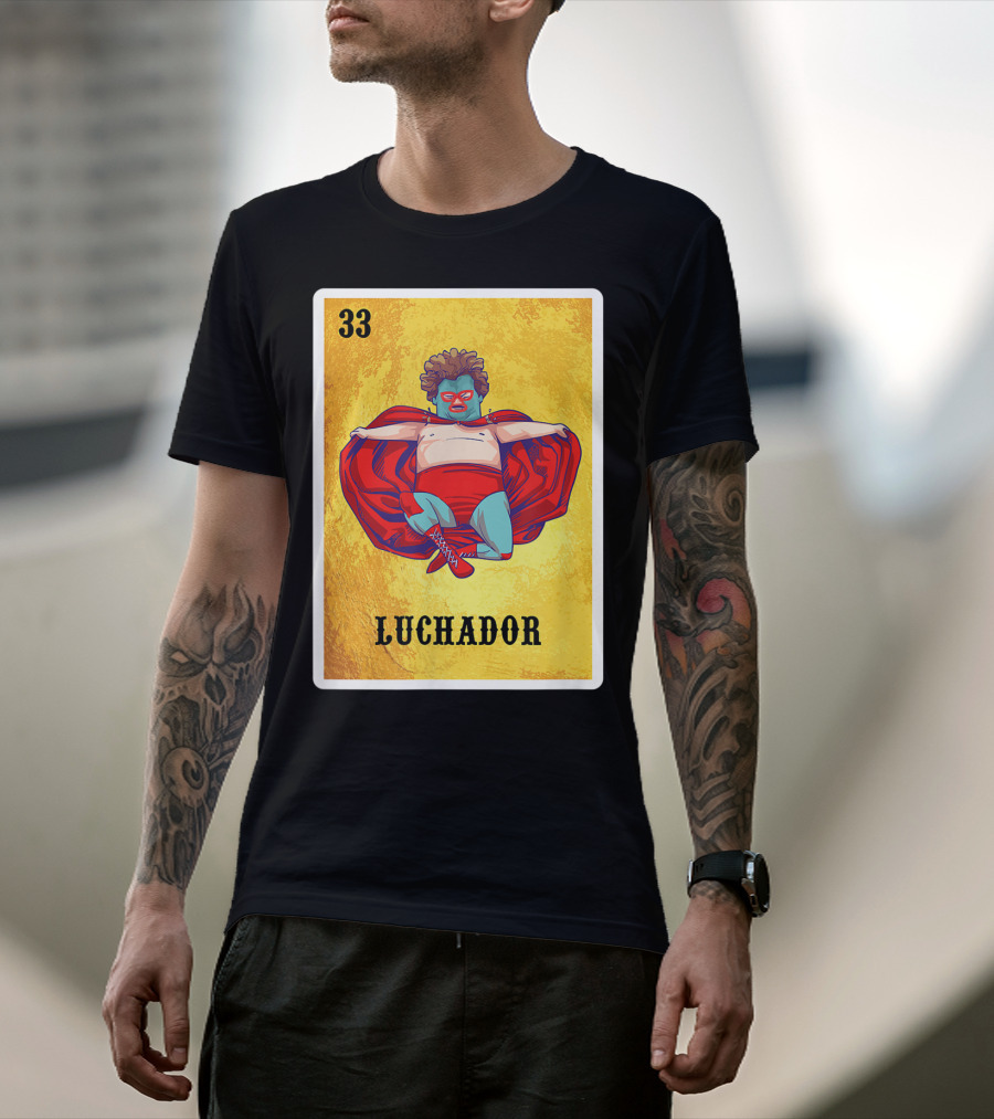 Luchador Masked Wrestler El Lucha Libre Number 33 T-Shirt