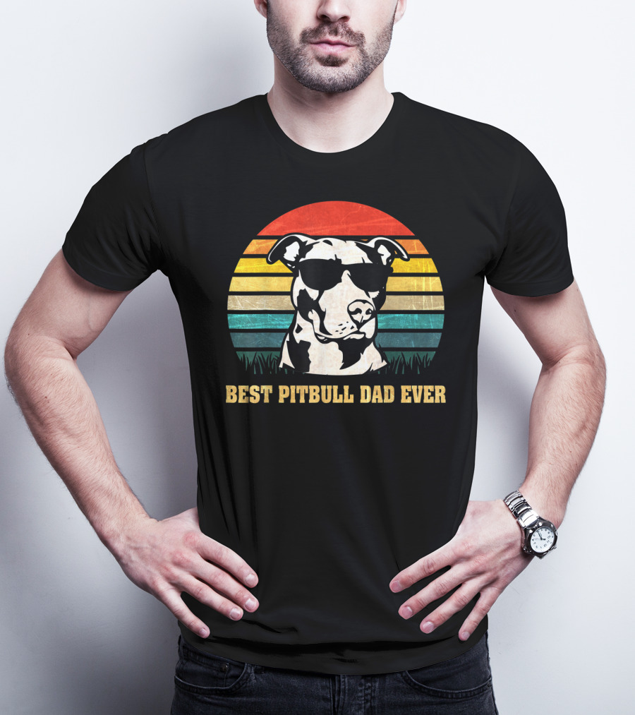Best Pitbull Dad Ever Mens Father's Day T-Shirt