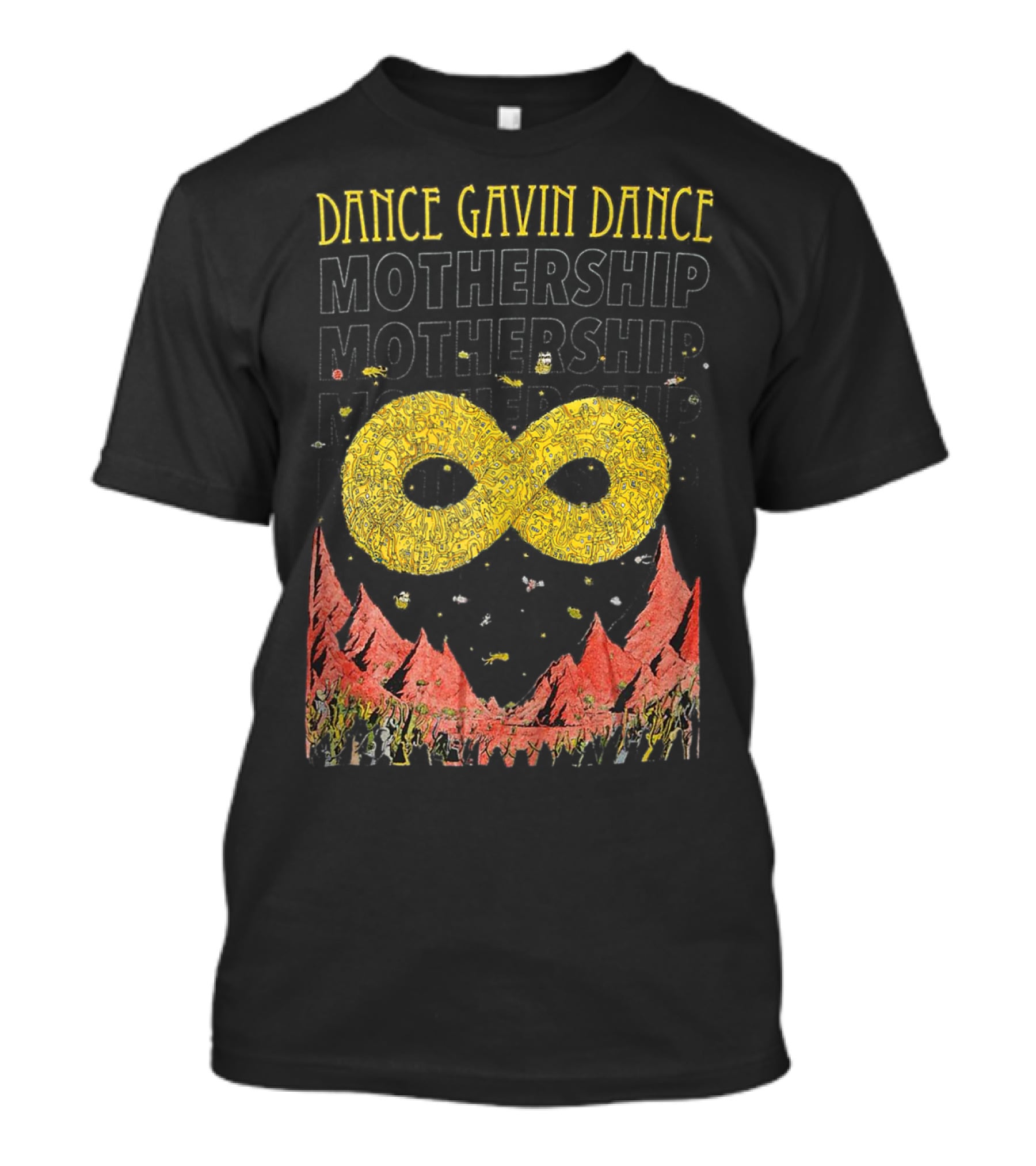 Dance Gavin Dance Mothership Infinite Symbol Red Mountain Scene T-Shirt