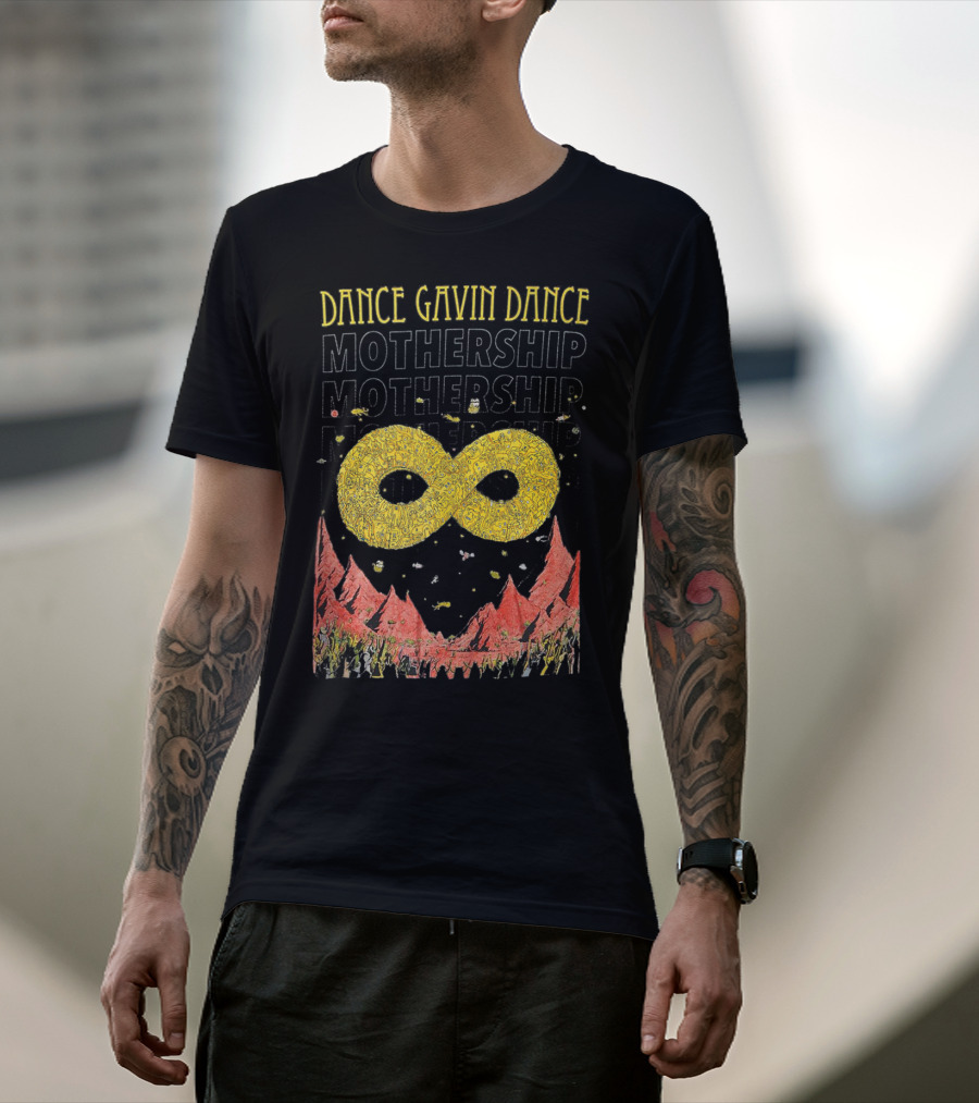 Dance Gavin Dance Mothership Infinite Symbol Red Mountain Scene T-Shirt