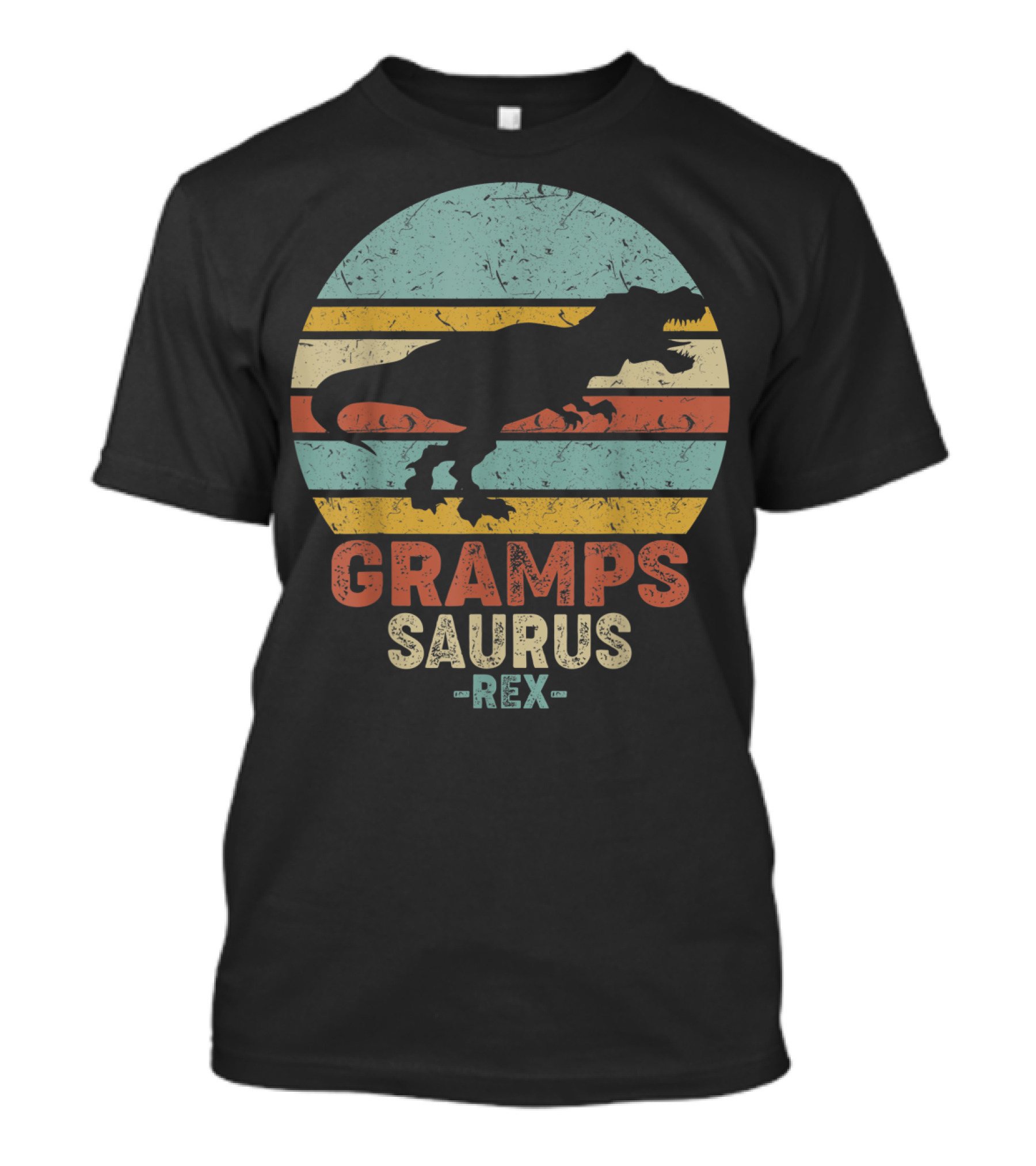 Grampsaurus Dinosaur Vintage Rex Retro Stripes T-Shirt