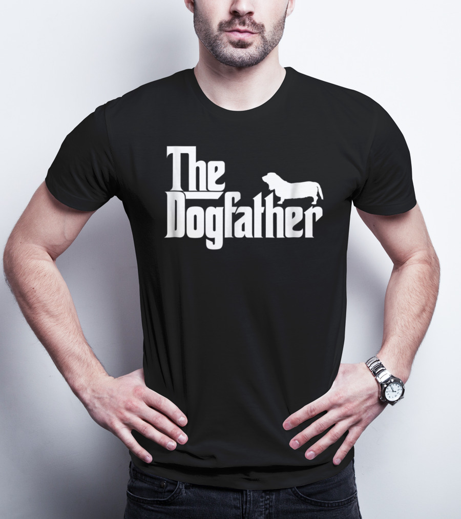 Mens The Dogfather Basset Hound Dad Father Dog T-Shirt
