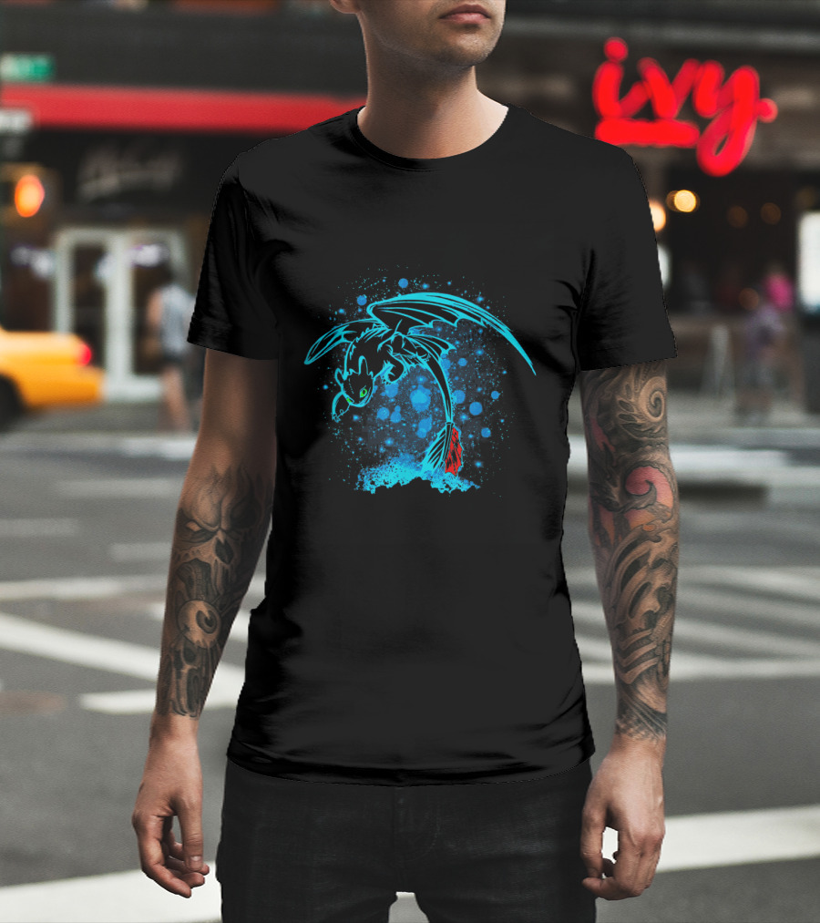 Night Dragon How To Train Your Dragon Neon Splash T-Shirt
