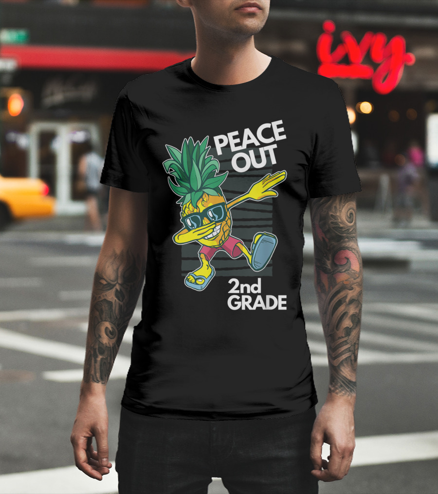 Peace Out Pineapple Dabbing 2nd Grade T-Shirt