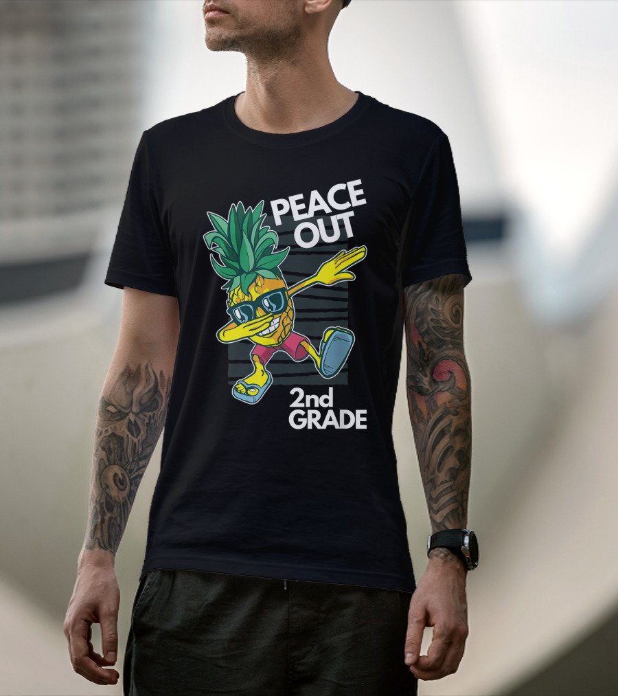 Peace Out Pineapple Dabbing 2nd Grade T-Shirt