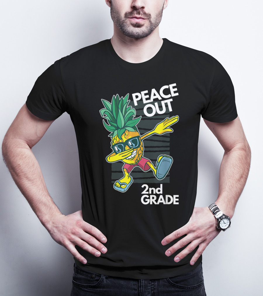 Peace Out Pineapple Dabbing 2nd Grade T-Shirt