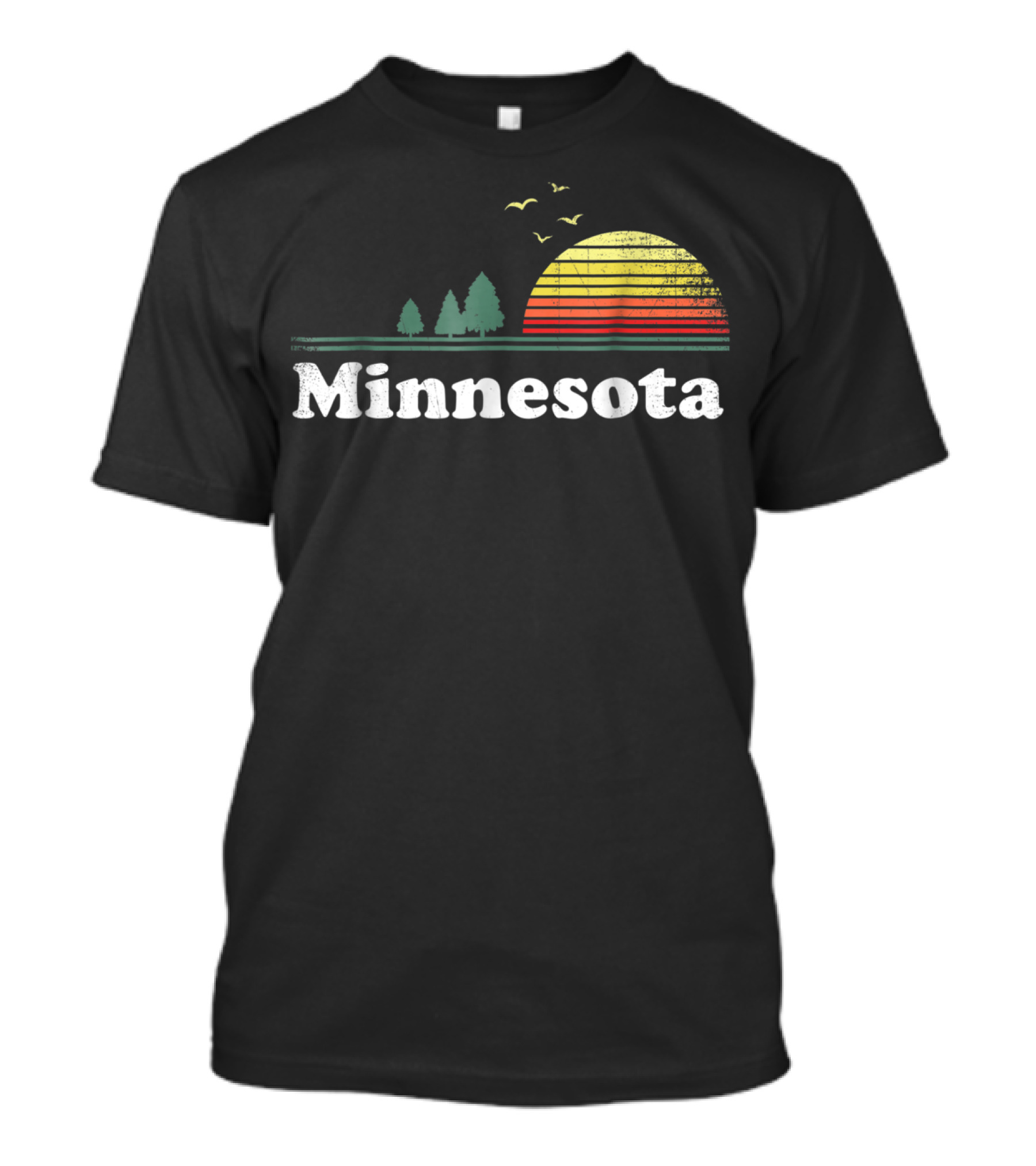 Retro Minnesota Sunset Nature Scene Minnesota Home T-Shirt