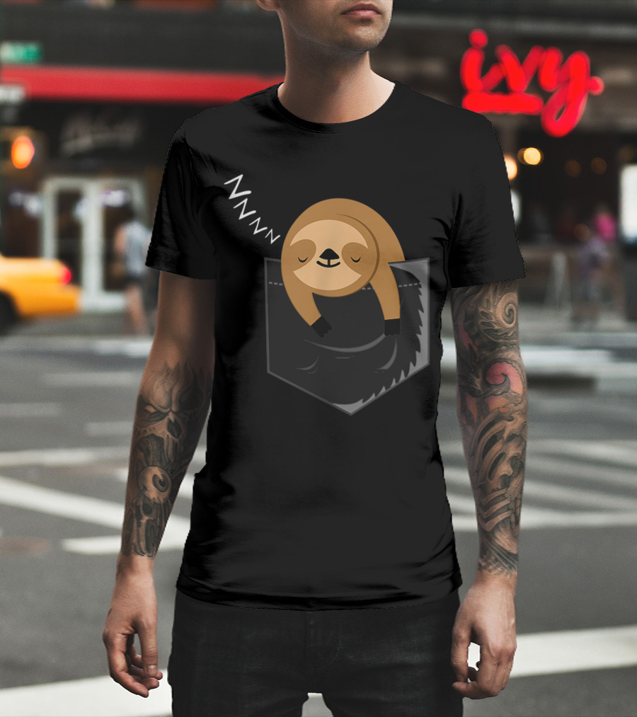 Sleepy Sloth ZZZ In Pocket In Your Pocket T-Shirt