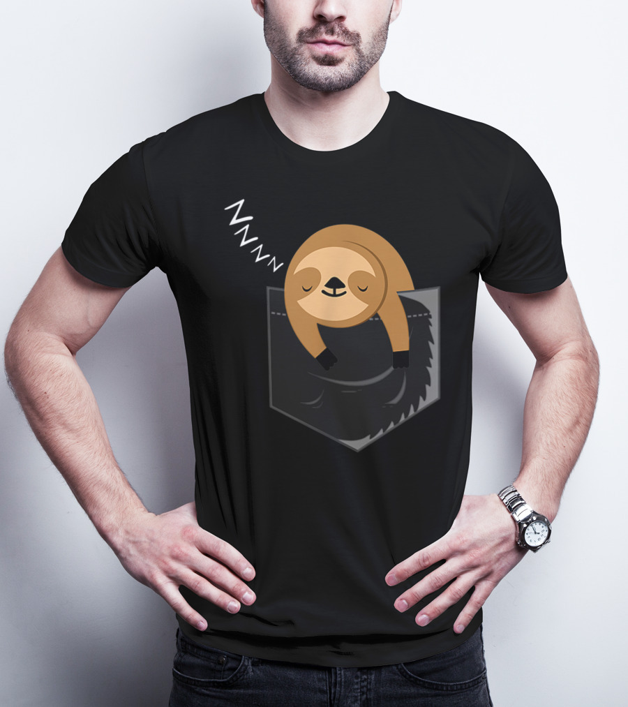 Sleepy Sloth ZZZ In Pocket In Your Pocket T-Shirt