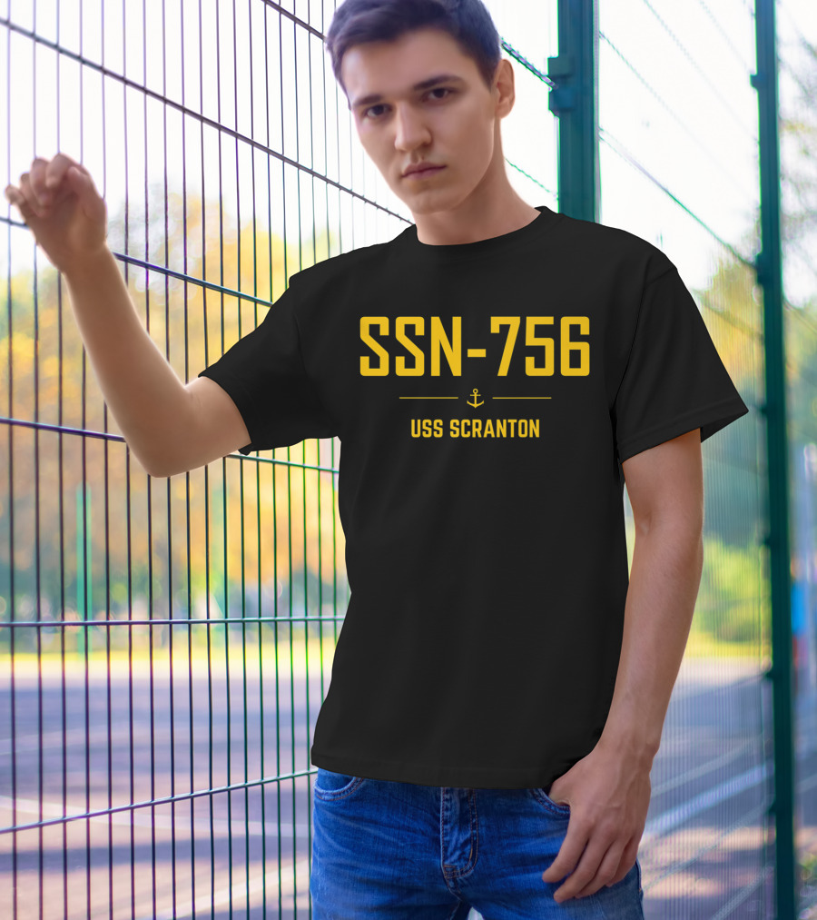 SSN-756 USS Scranton Anchor Symbol Navy Submarine T-Shirt