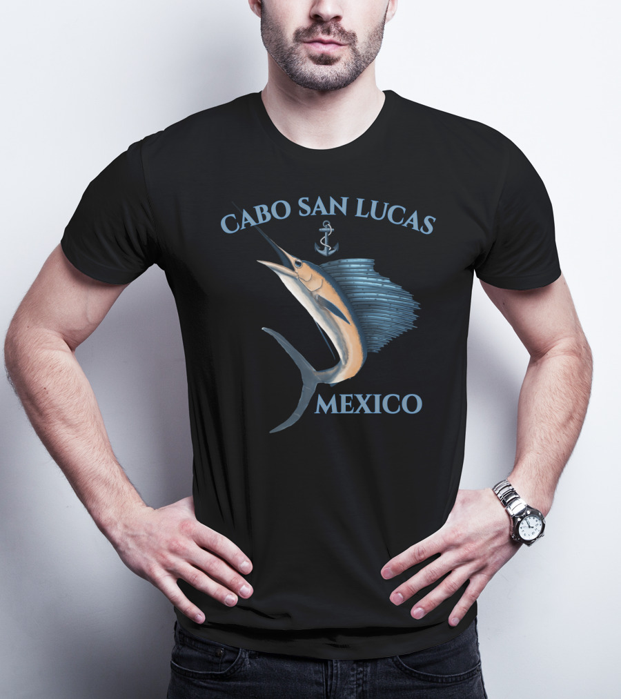 Cabo San Lucas Mexico Swordfish Marlin Anchor T-Shirt