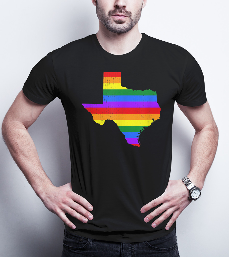 Texas Pride Rainbow Map T-Shirt