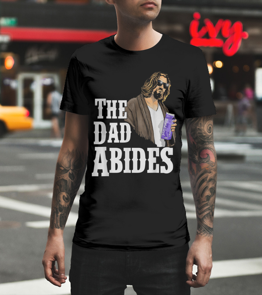 The Dad Abides Cool Milk Carton Robe Sunglasses T-Shirt