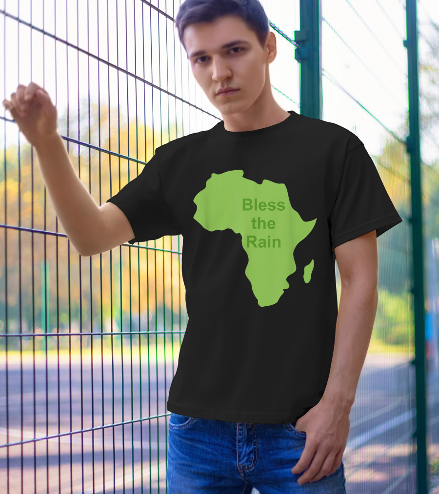 Toto Africa Bless The Rain Green Africa Shape T-Shirt