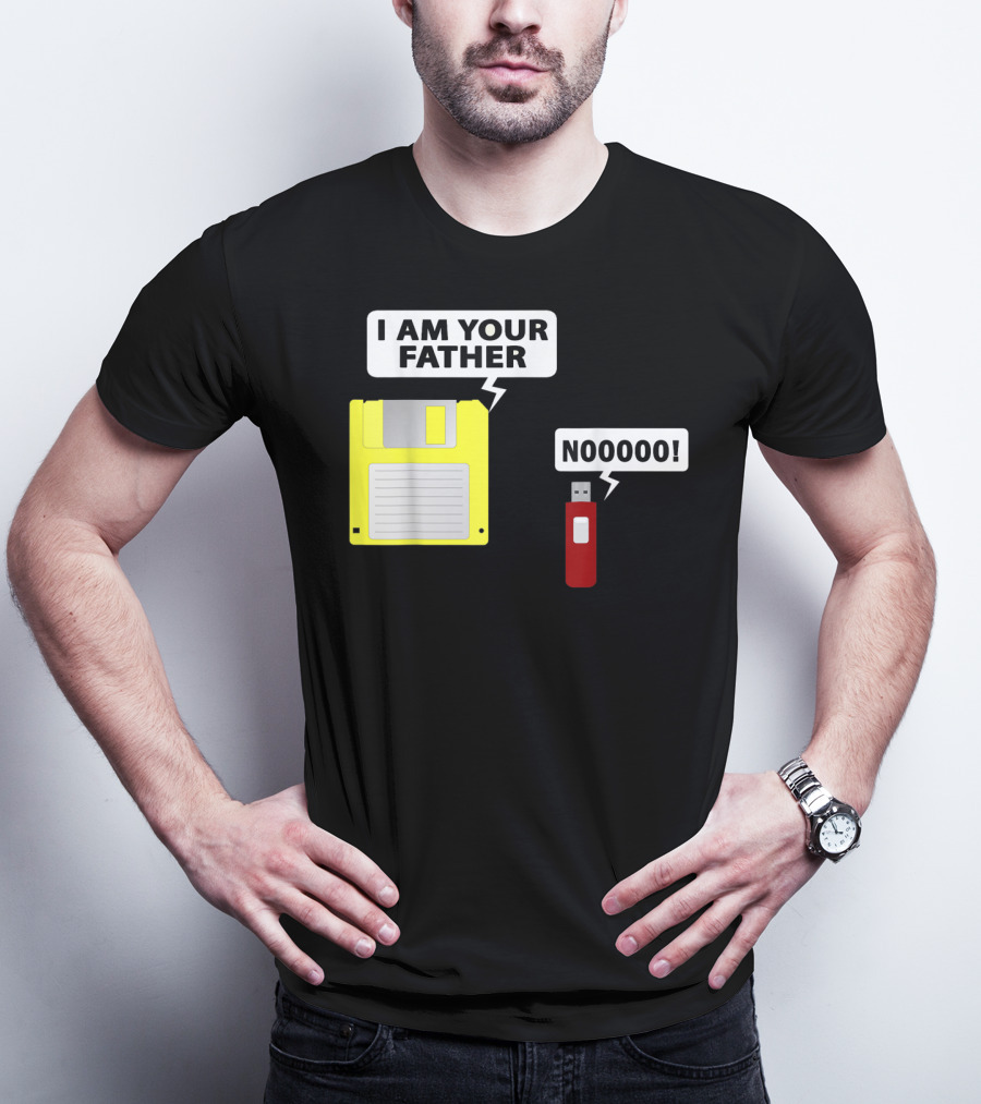 USB Floppy Disk I Am Your Father Nooooo Funny Geek Computer T-Shirt
