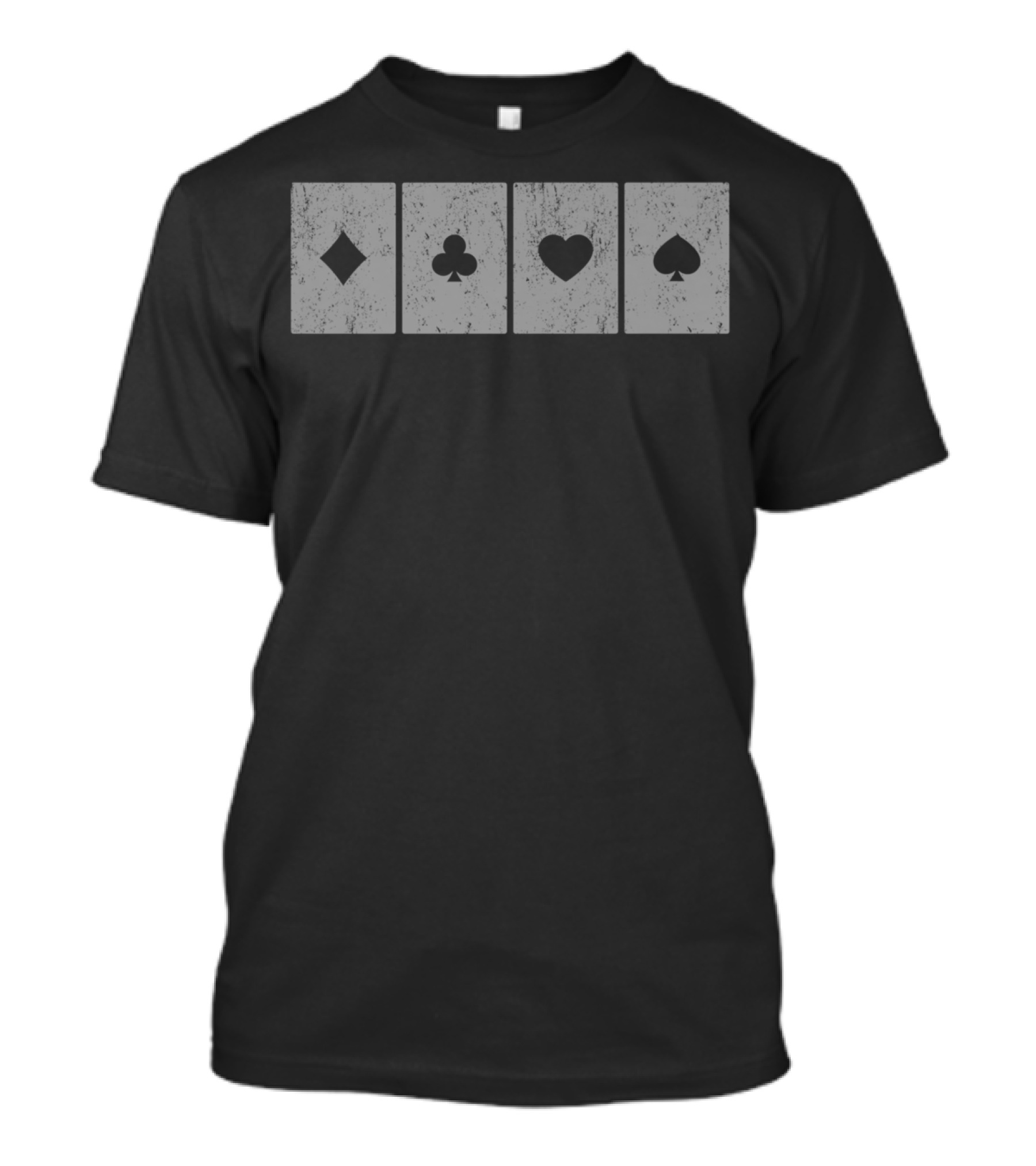 Vintage Distressed Poker Cards Diamond Club Heart Spade T-Shirt