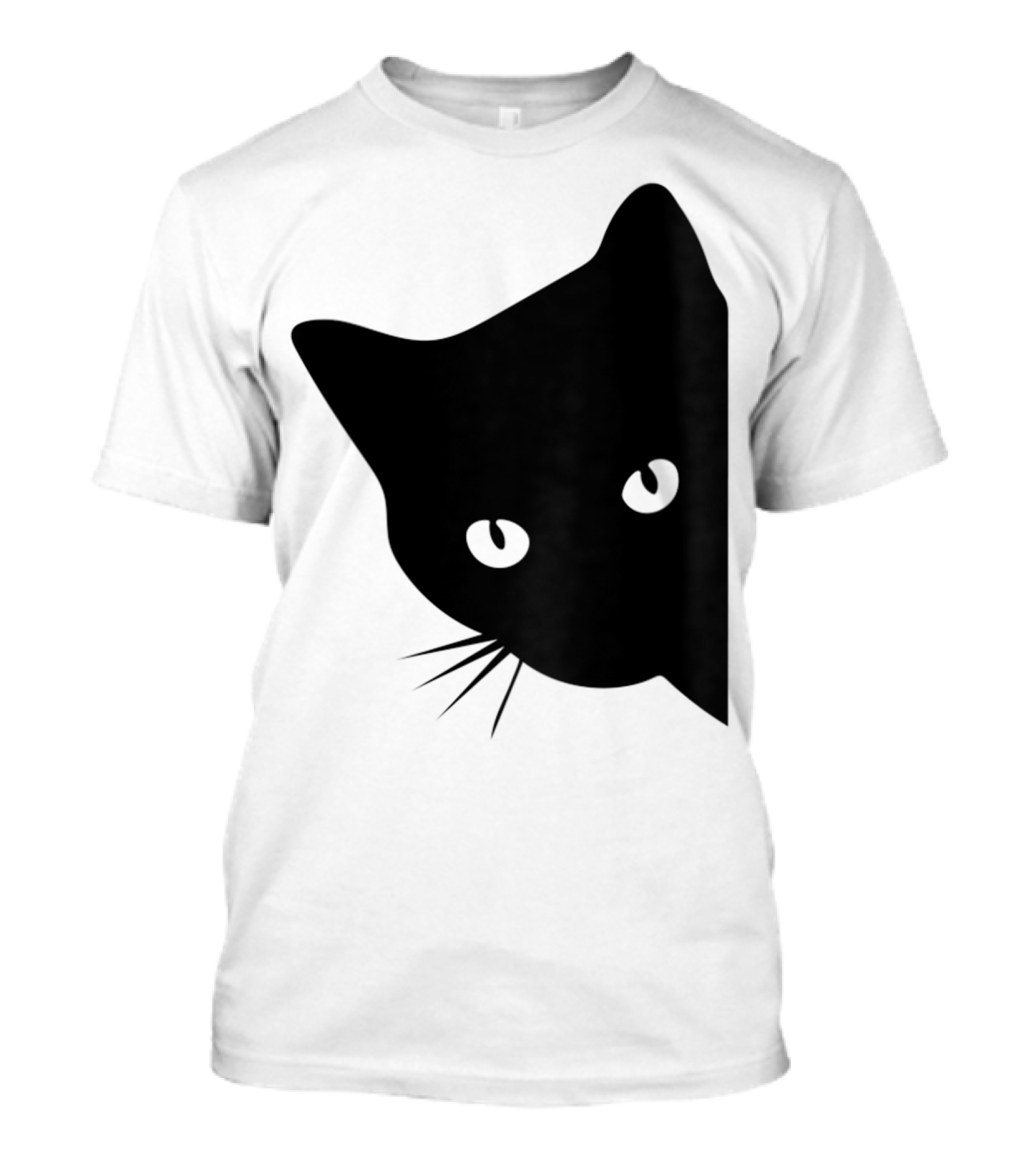 Cat Lover Ladies Spy Cat Hidden Peeking Cat T-Shirt