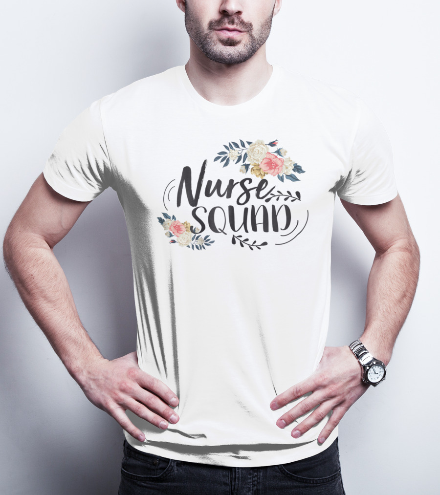 Nurse Squad Funny Nursing Graduate Flower T-Shirt