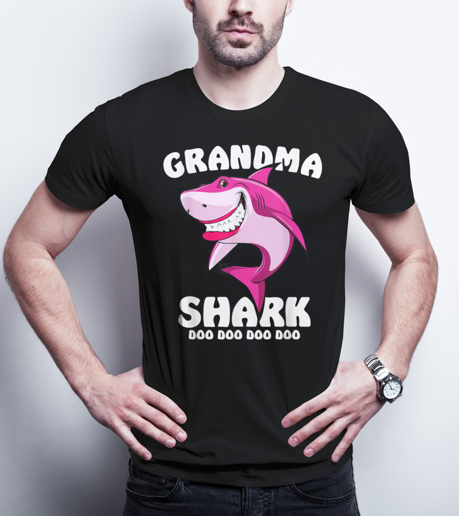 Grandma Shark Doo Doo Doo Doo Matching Family Shark T-Shirt